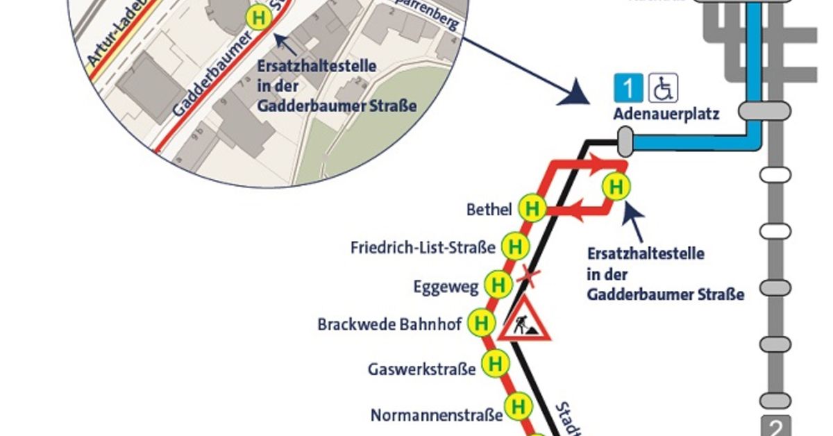Schienenersatzverkehr auf der Linie 1 | 16. bis 18. Oktober | moBiel